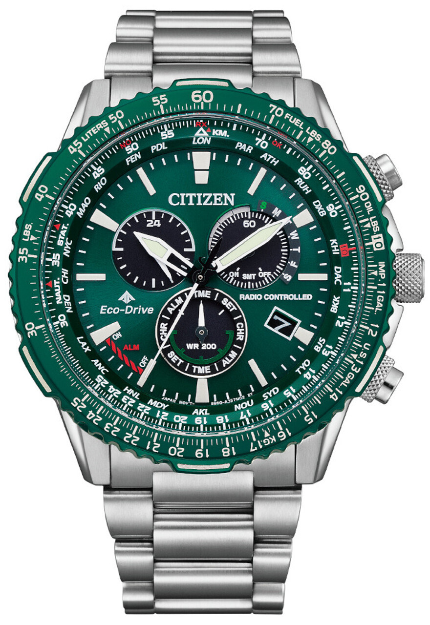 Citizen CB5004-59W Eco-Drive PCAT Promaster Radio Controlled dial verde ...