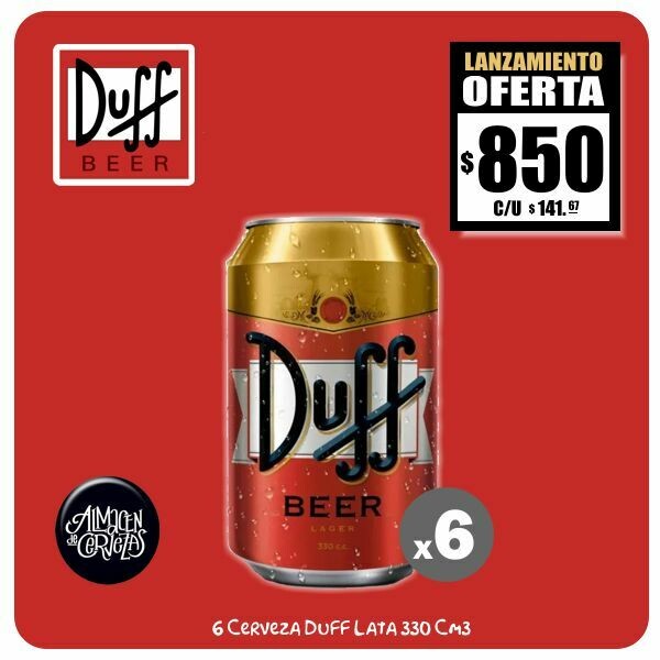 LANZAMIENTO - 6 Latas Duff 330Cm3