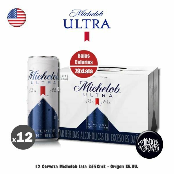 12 Michelob Ultra Lata 355Cm3 - Bajas Calorías