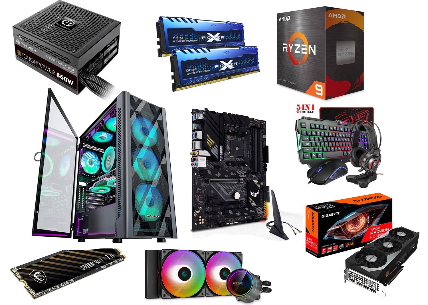 Potente Computadora Gamer, AMD Ryzen 9 5900X 12-core, GIGABYTE AMD ...