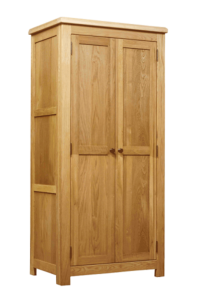 Brooklyn Oak 2 Door Single Wardrobe (Full Hanging)