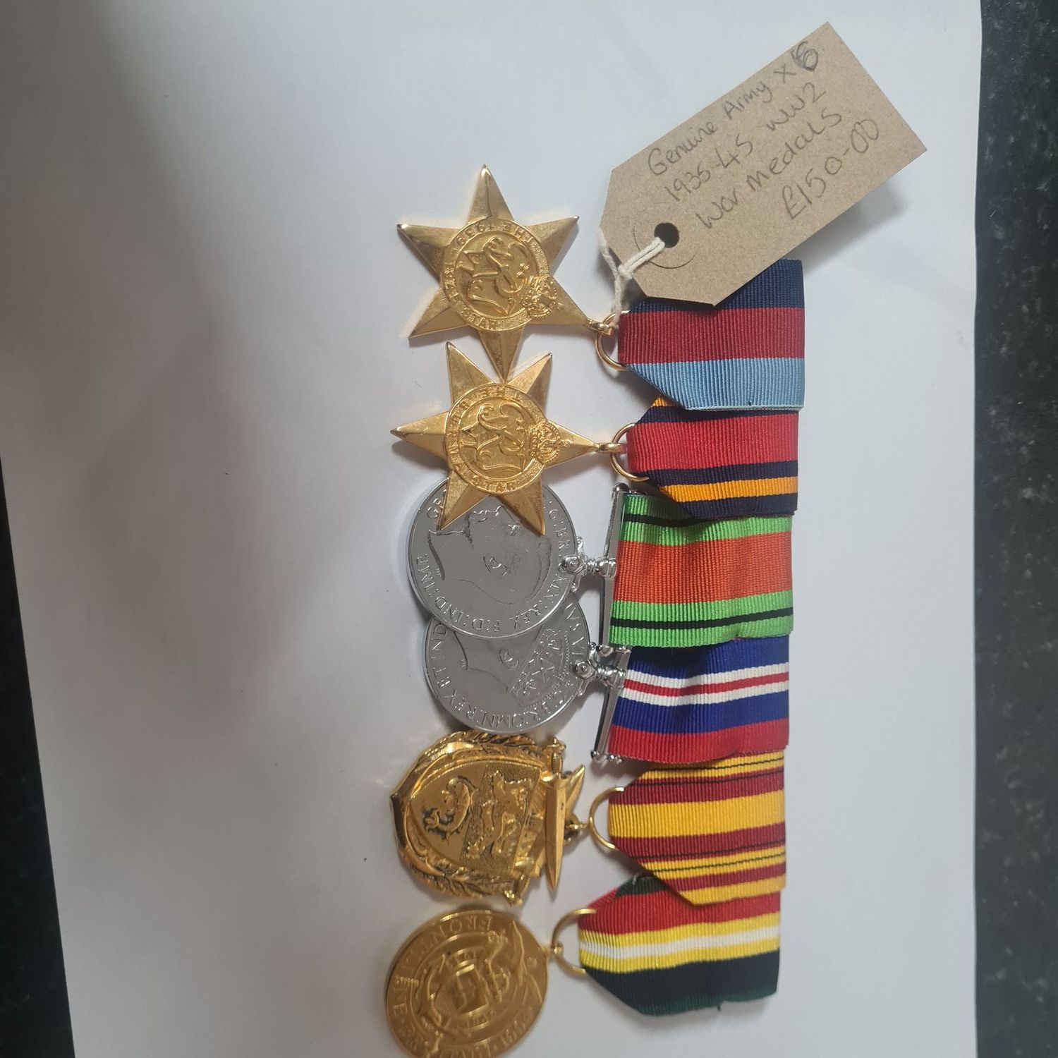 Genuine Military x6 1939-1945 War Medals WW2