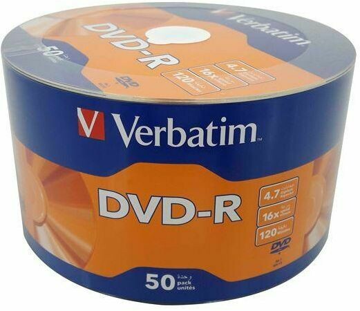 Verbatim DVD-R 16x 4.7GB,120min,Pack of 50-disk- Rs.590 – LT Online Store