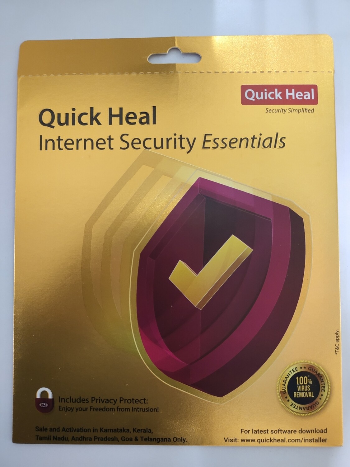 New, 1pc 1year Quick Heal Internet, Essentials – Rs.320 – LT Online Store