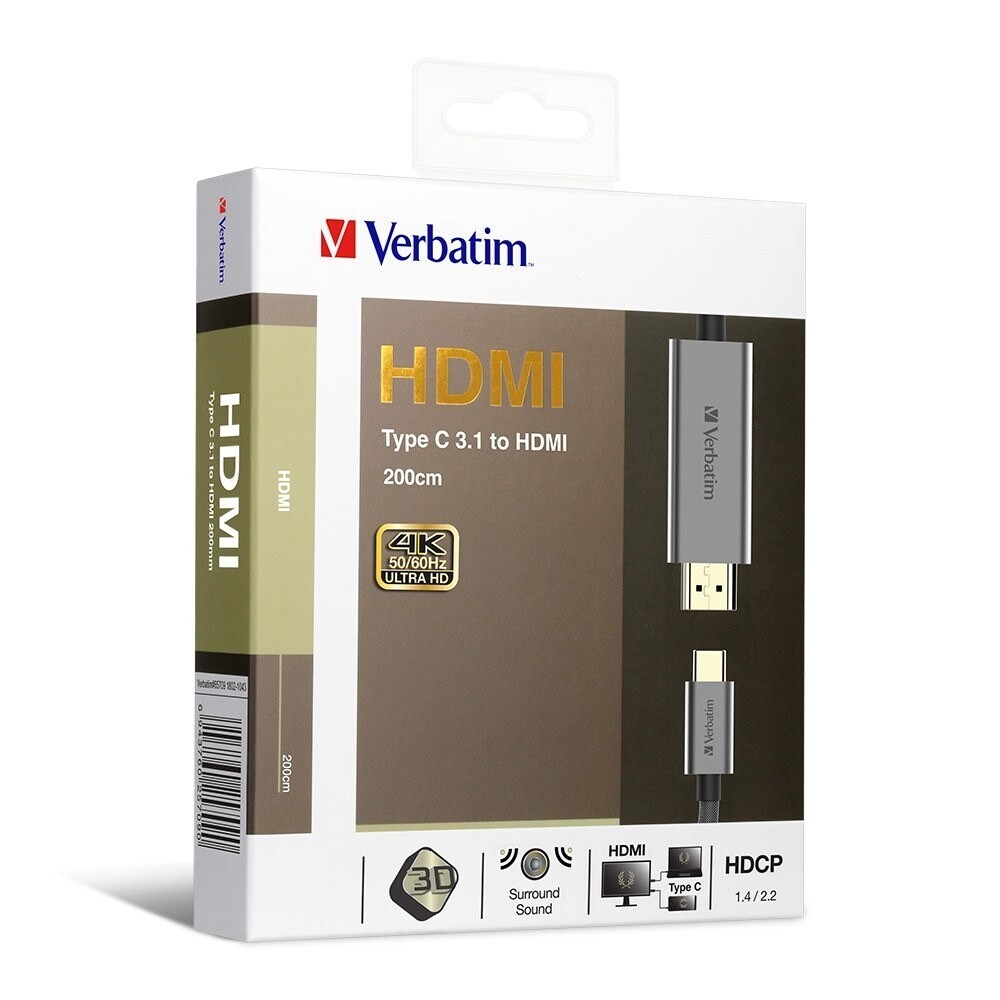Verbatim 2mtr Type-C to HDMI Naylon Cable – Rs.1950 – LT Online Store