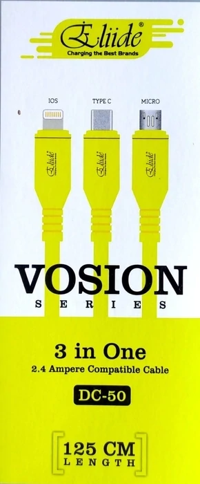 ELIIDE 3 in One Data Cable, Compitable with Micro/Type C/iOS (DC-50 ...