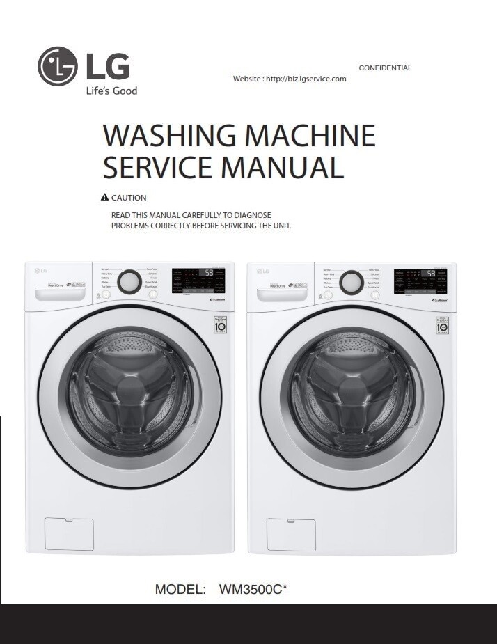 LG WM3500CW Washing Machine Service Manual