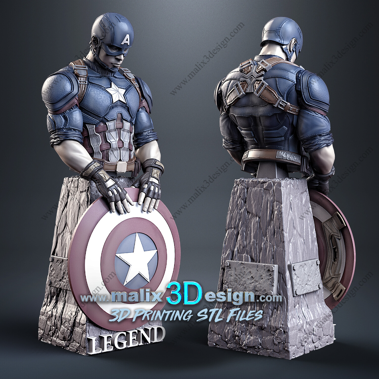 Captain America ( bust ) - STL Files