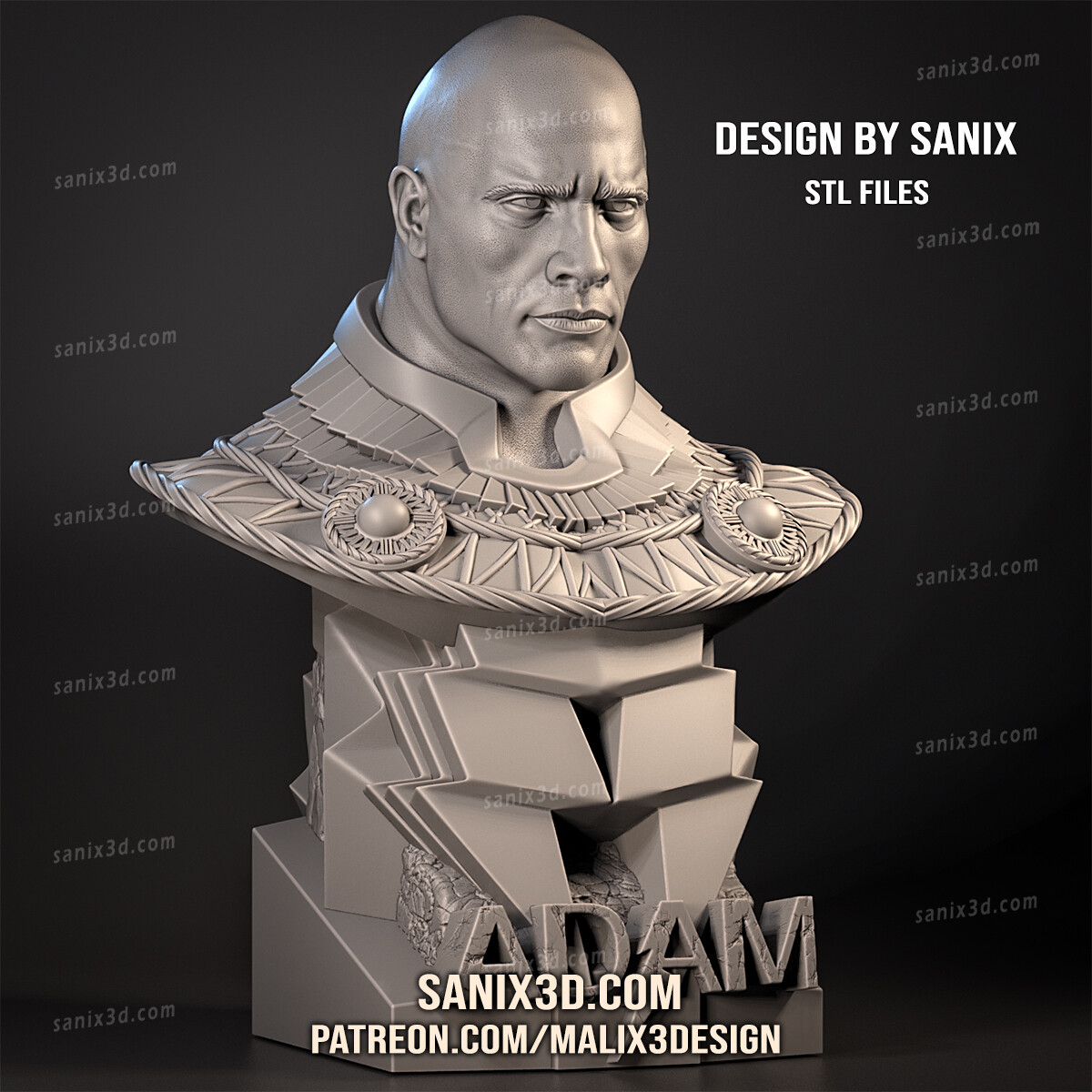 Black Adam ( bust ) - STL Files