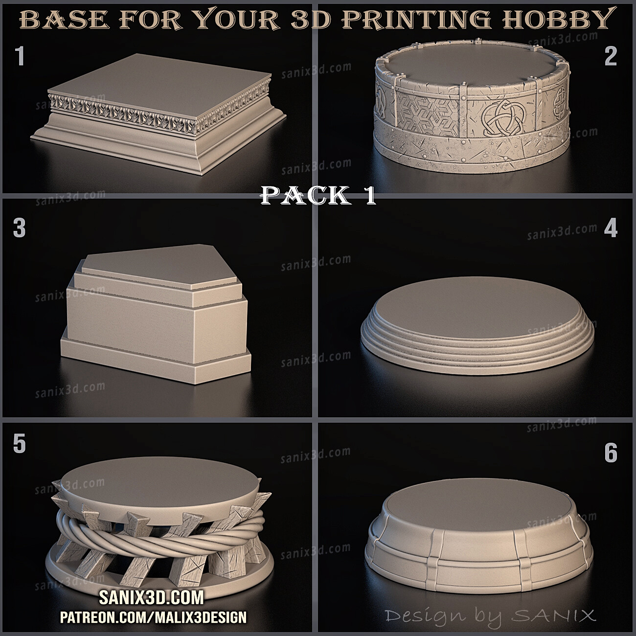 Bases ( Pack 1 ) - STL Files