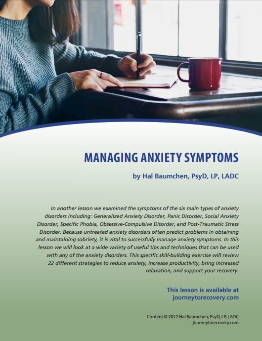 Co Occurring Disorders Worksheets: Managing Anxiety Symptoms