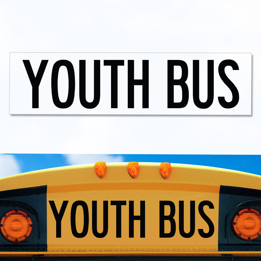 Universal YOUTH BUS Decal - Fits Most School Buses