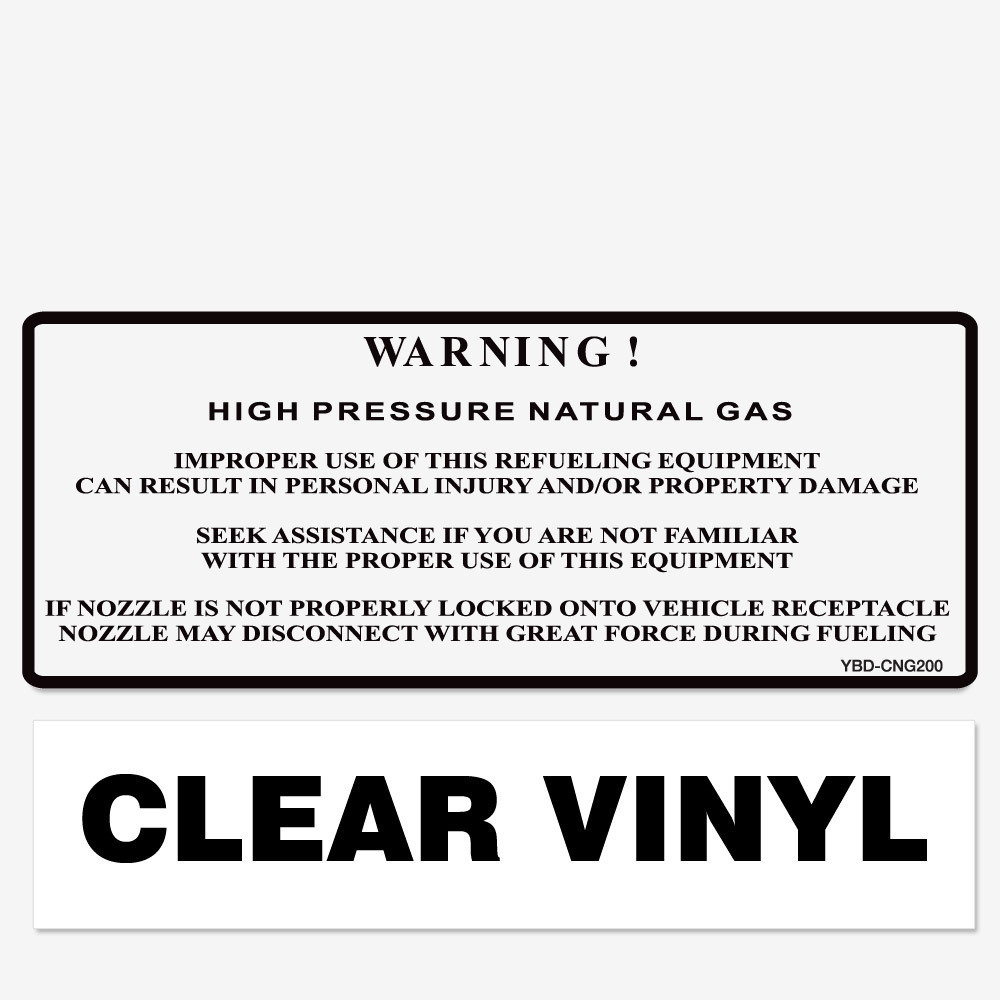CNG Fill Warning Decal