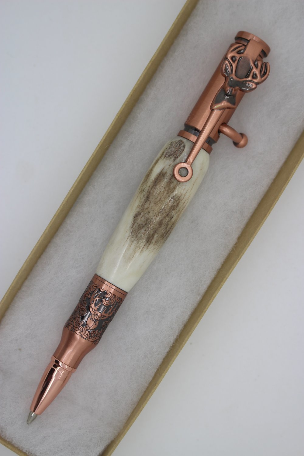Deer Antler Bolt Action Bullet Pen