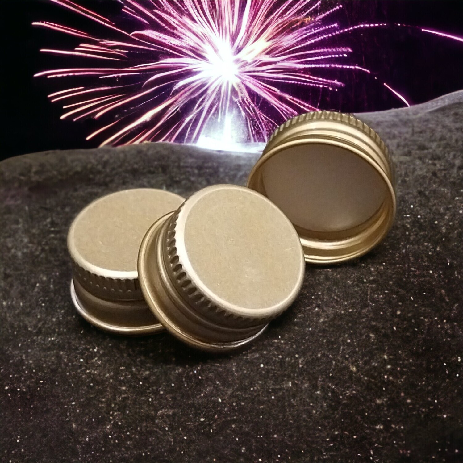 22mm GOLD Metal NON TAMPER EVIDENT Wadded Cap