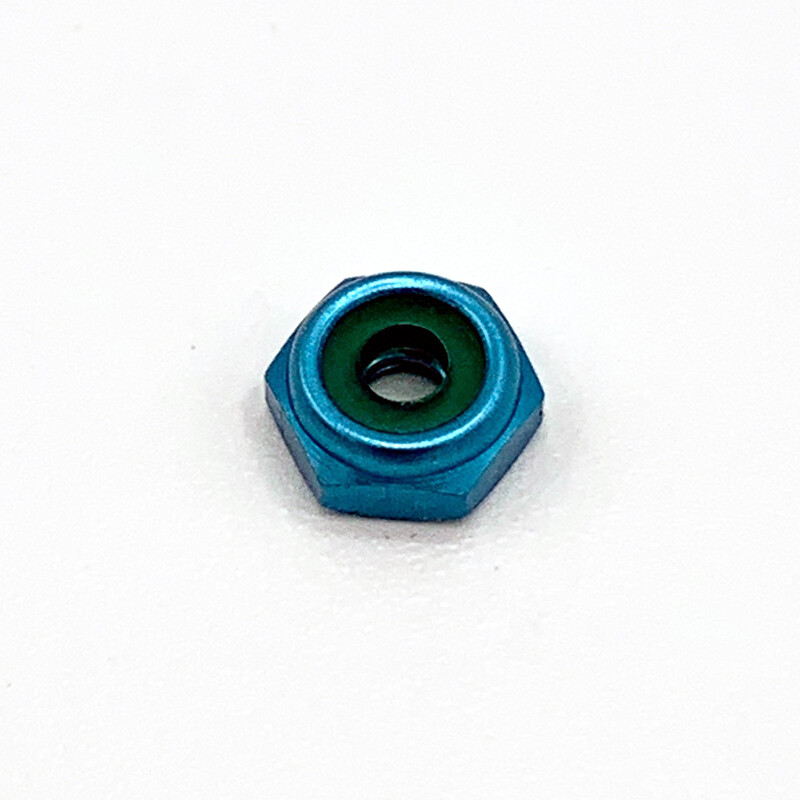 4-40 Hex Low Profile Lock Nut Aluminum – Blue – HackFab RC