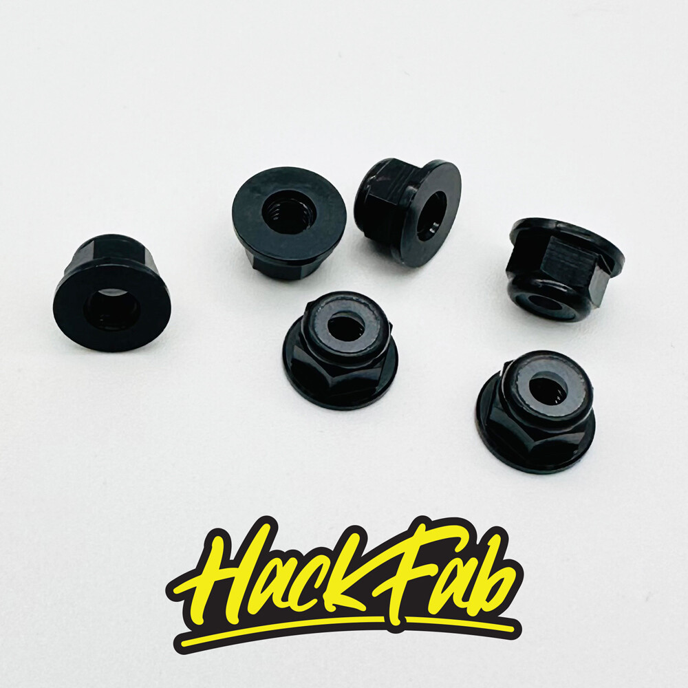 Losi Mini T 2 0 Mini B 3mm Aluminum Flanged Wheel Nuts 6 Black Hackfab Rc