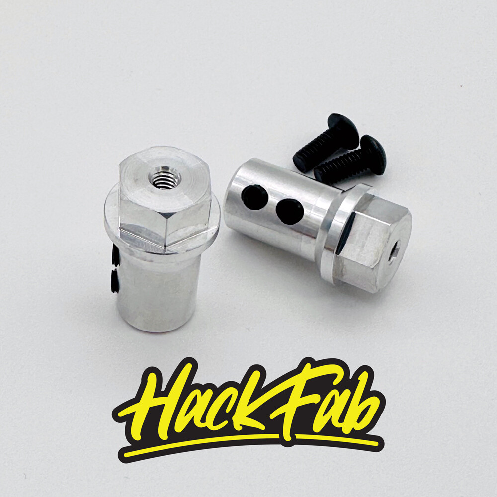 12mm Hex Wheel Mount Hub 1/4″ bore – 2 Pack – HackFab RC