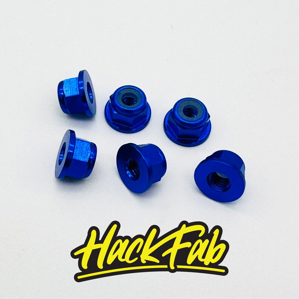 Losi Mini-T 2.0/Mini-B 3mm Aluminum Flanged Wheel Nuts (6) (Dark Blue ...