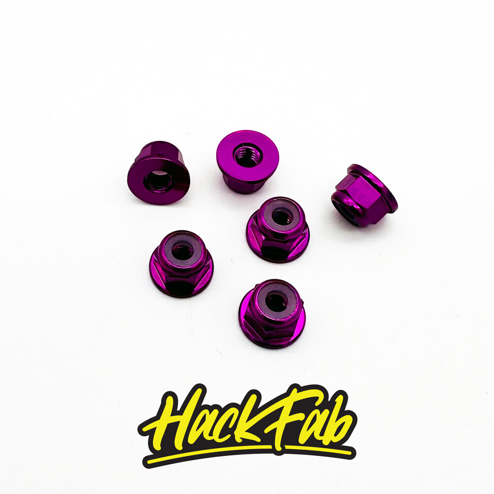 Losi Mini-T 2.0/Mini-B 3mm Aluminum Flanged Wheel Nuts (6) (Purple ...