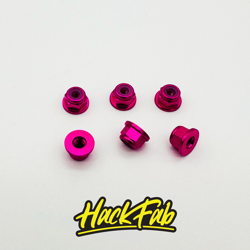 Losi Mini-T 2.0/Mini-B 3mm Aluminum Flanged Wheel Nuts (6) (Pink ...