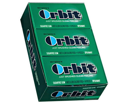 Orbit Regular Gum - Spearmint - 12 Count