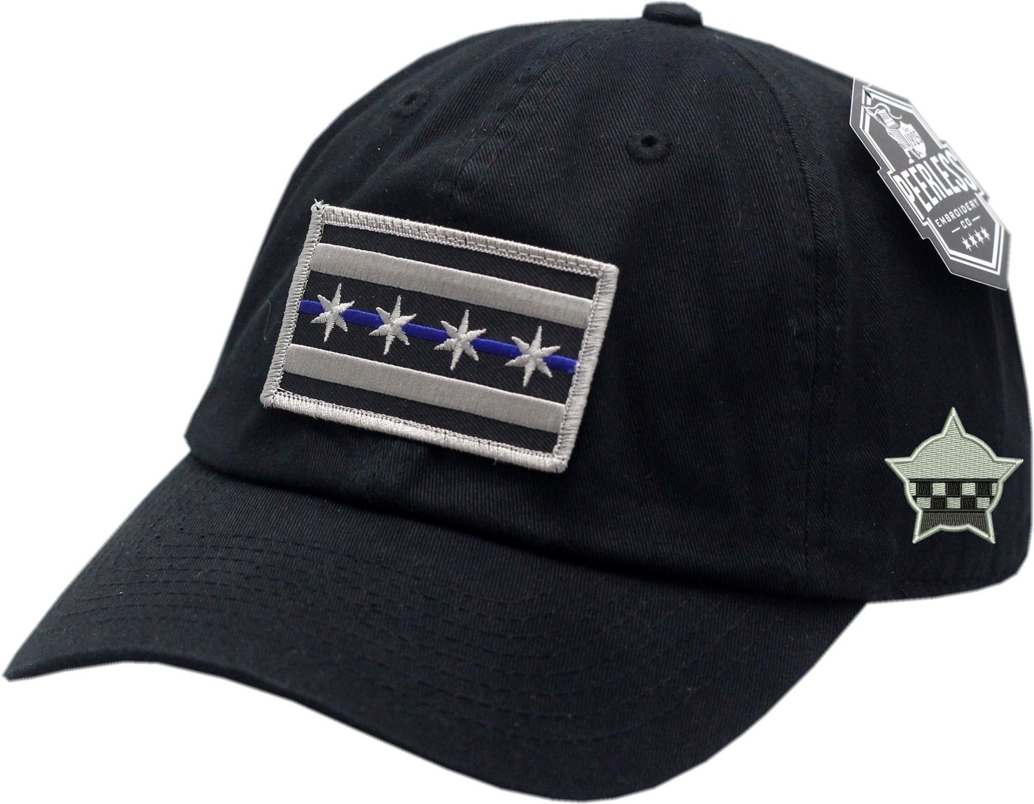Chicago Flag Blue Line Hat Slouch Buckle Back | Chicago Police Memorial ...