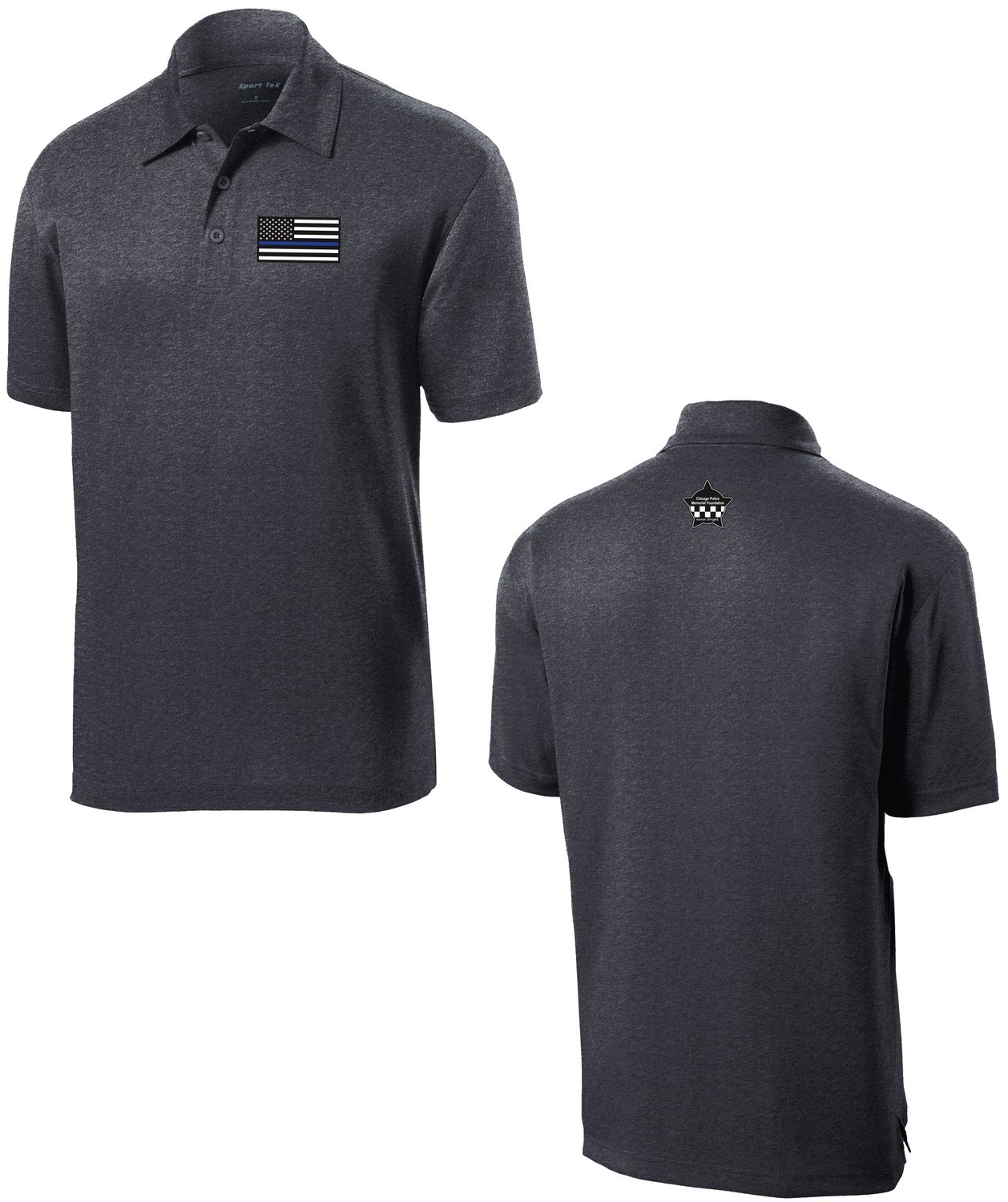 Blue Line Flag Polo ST660 | Chicago Police Memorial Foundation