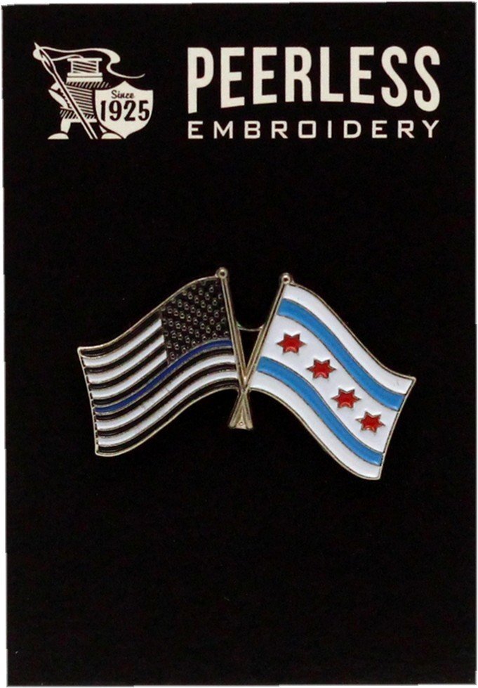 Blue Line & Chicago Flag Lapel Pin | Chicago Police Memorial Foundation