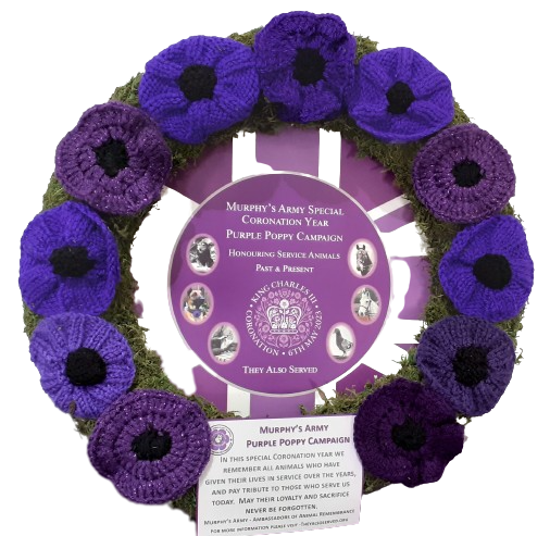 WR - Purple Poppy Animal Remembrance Wreath