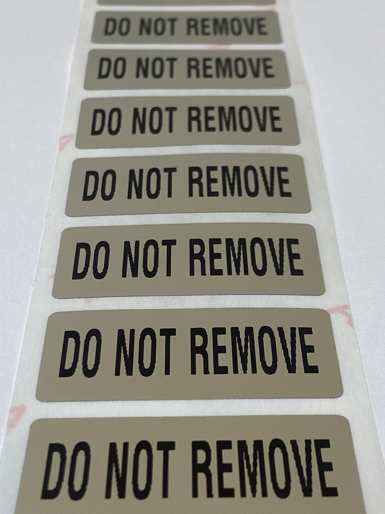 1.75 X .75 Inch Chrome Tamper Evident DO NOT REMOVE Label