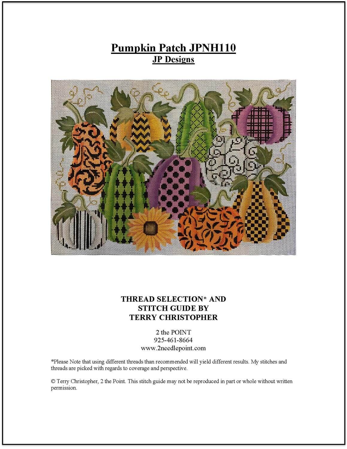 JP Needlepoint, Pumpkin Patch Stitch Guide JPNH110