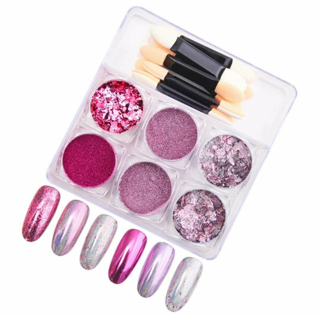 Powder + Glitter Set 6 pcs with brush