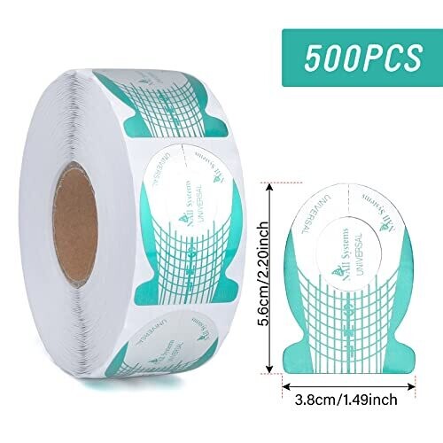 QZ06 500 slices/Roll Nail Form Extension Sticker Self-Adhesive Nail ...