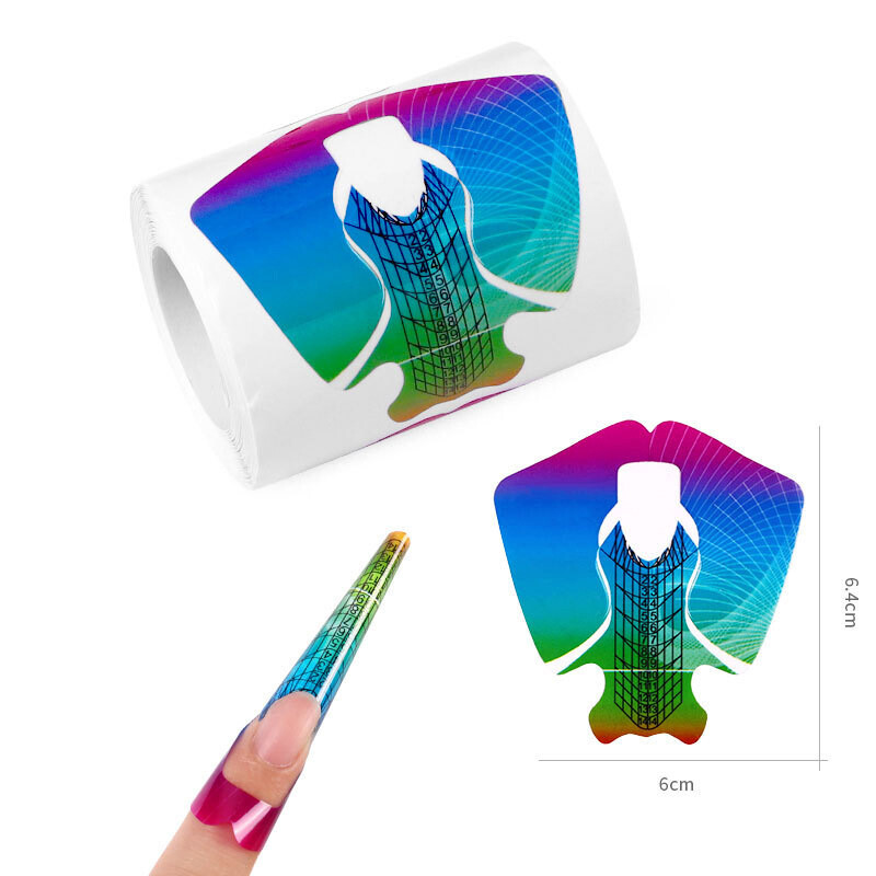 QZ20 500 slices/Roll Nail Form Extension Sticker Self-Adhesive Nail ...