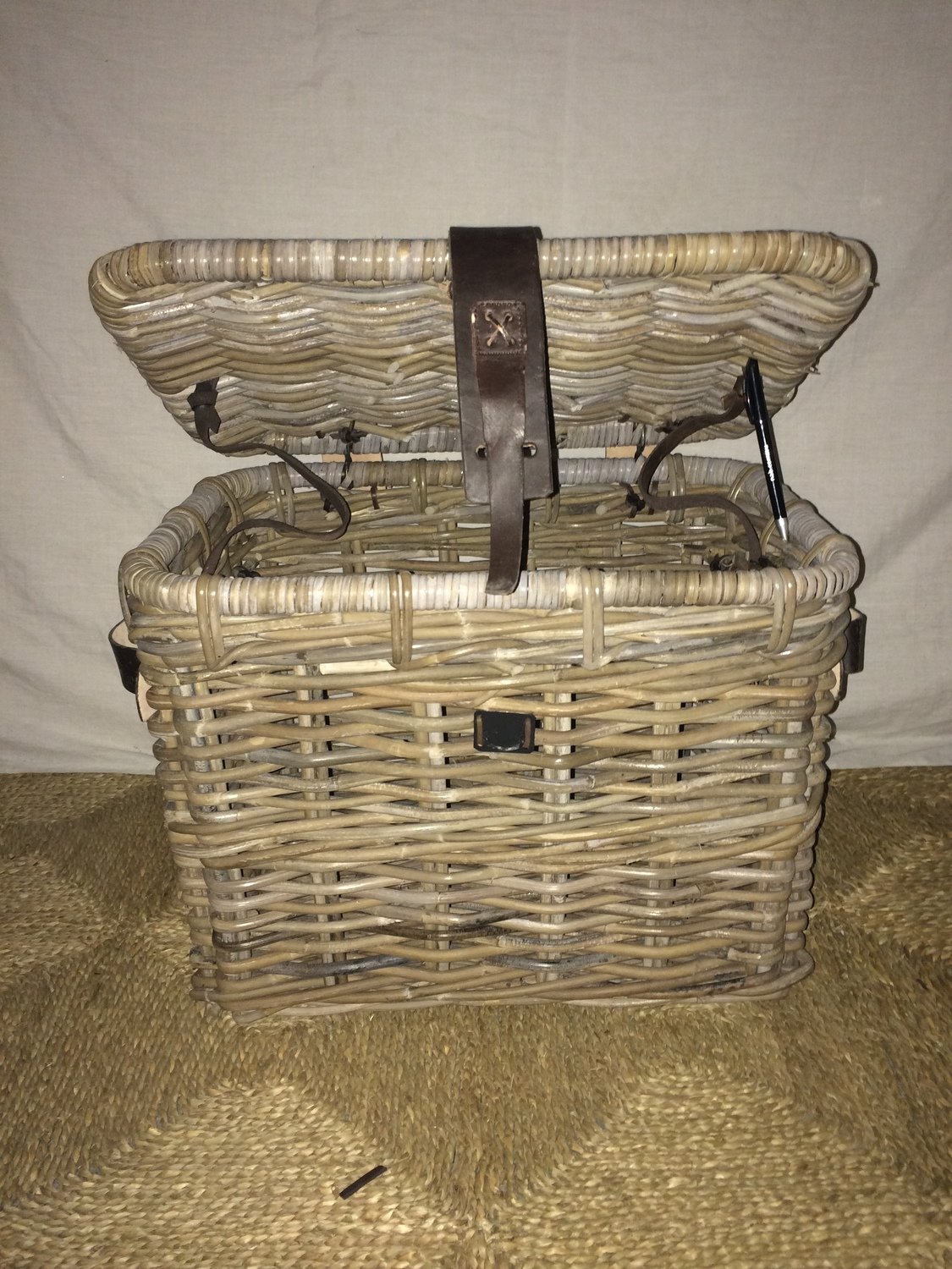 Rattan Chest w/ Leather Straps