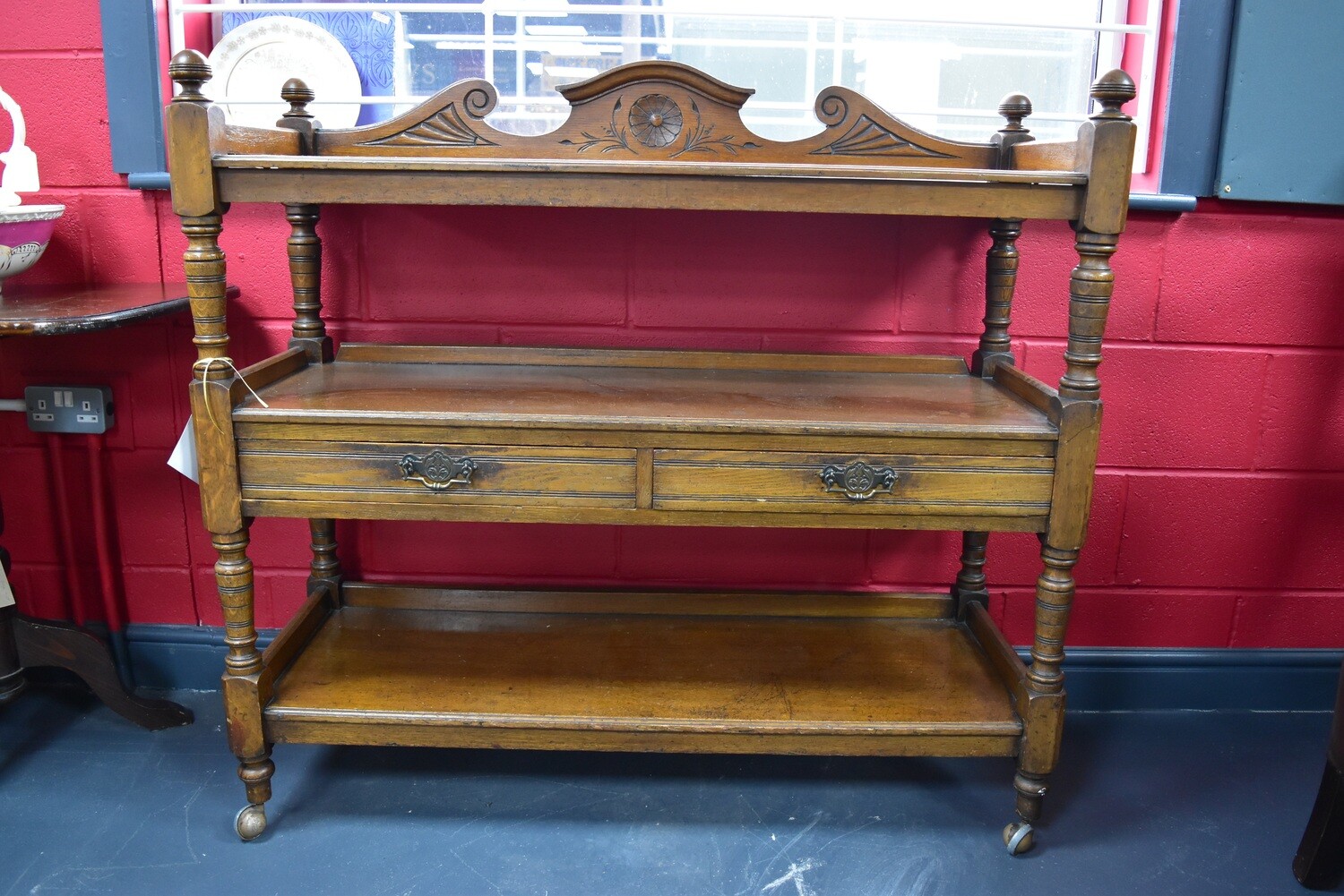Victorian Oak Three Tier Buffet Server