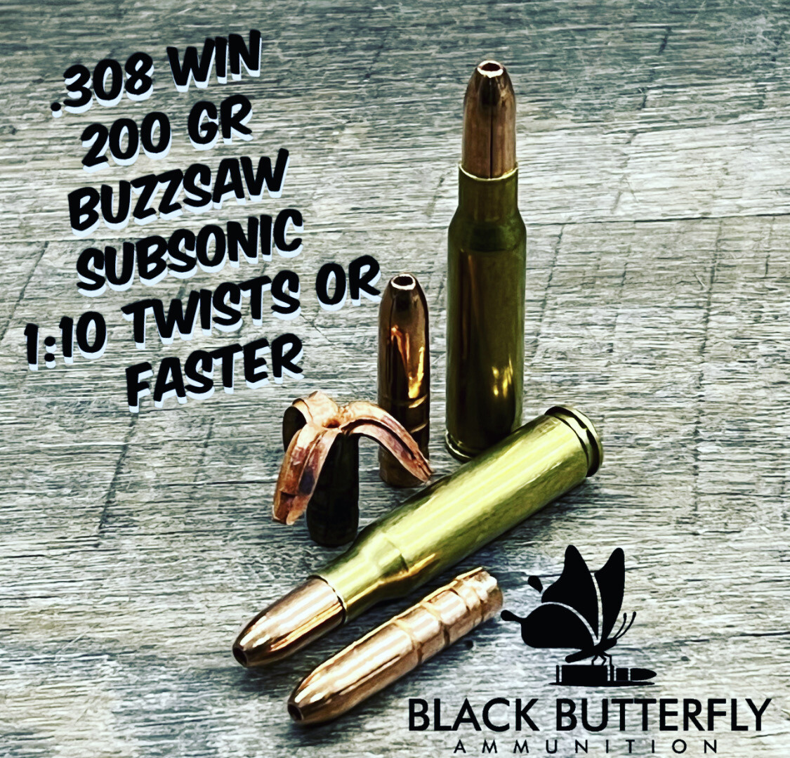 Black Butterfly Ammunition, .308/7.62x51mm, 200 gr., 20 Rounds ...