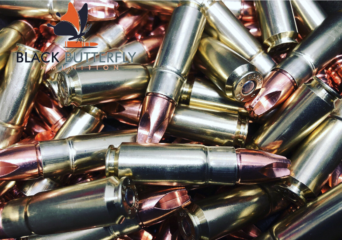 Black Butterfly Ammunition Premium, .458 SOCOM, 302 gr, 5 Rounds ...