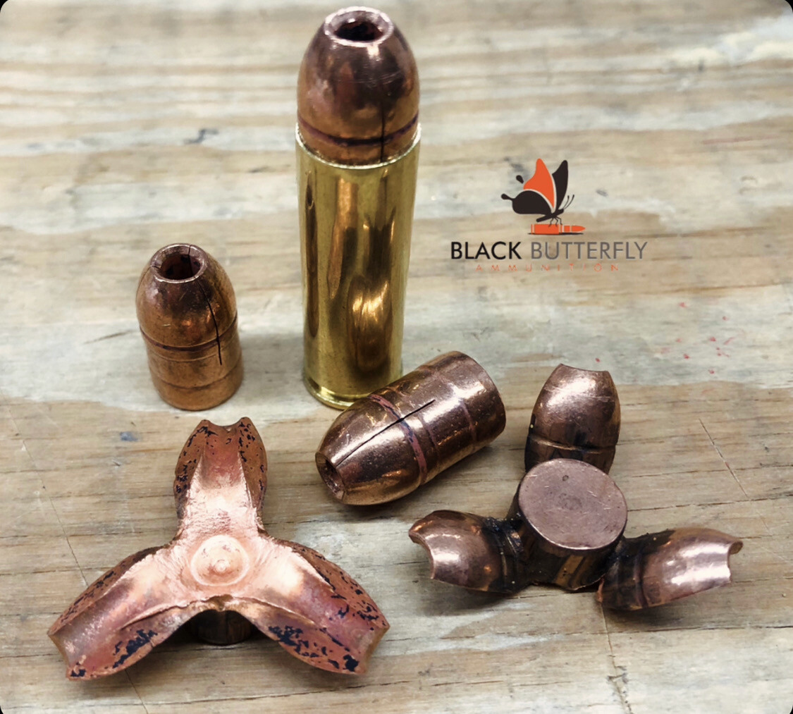Black Butterfly Ammunition Premium, .500 S&W MAG, 300 gr, 20 Rounds, Maker Expanding Copper ...