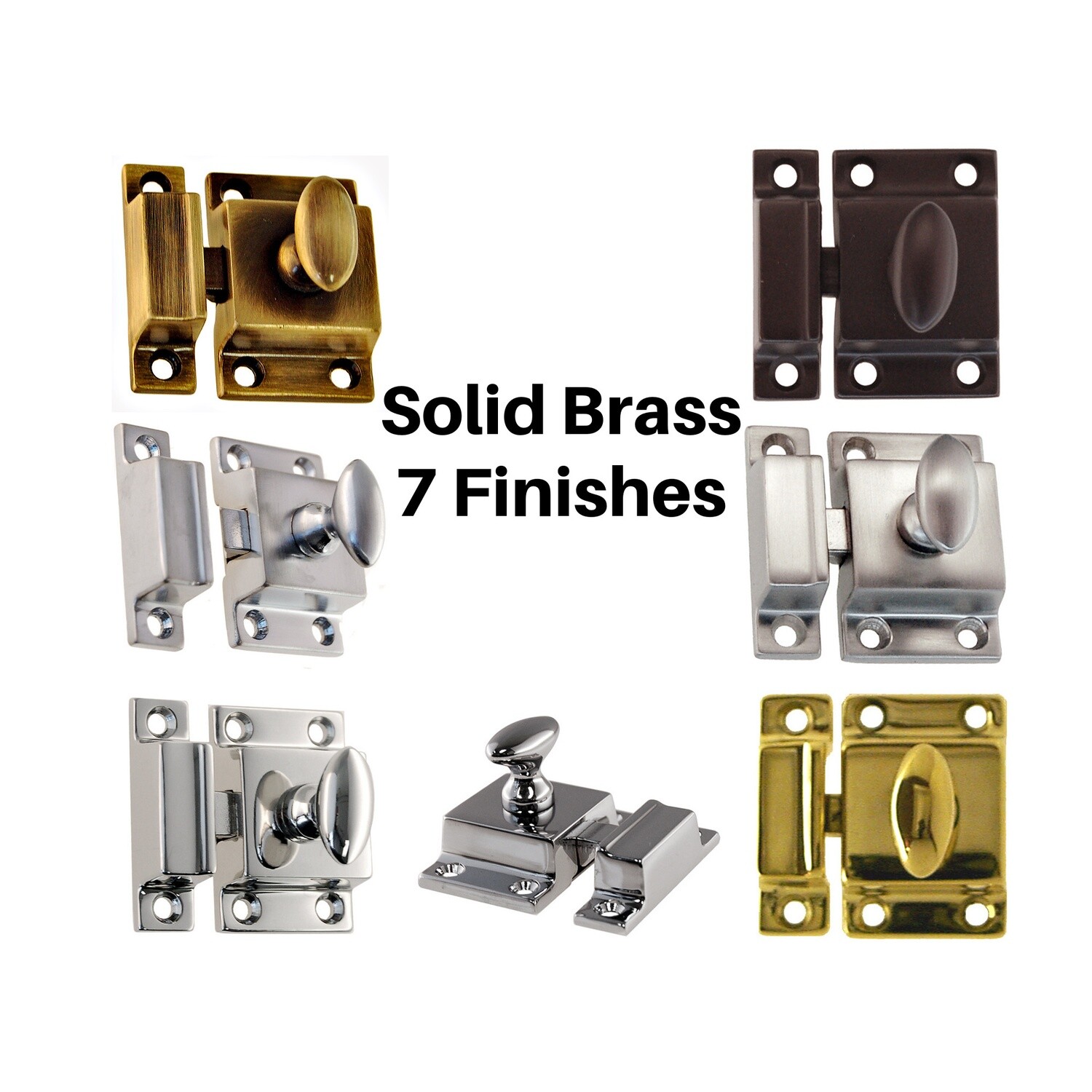 1-3/4" Solid Cast Brass Latch Flush Mount Furniture Cabinet Latch ...