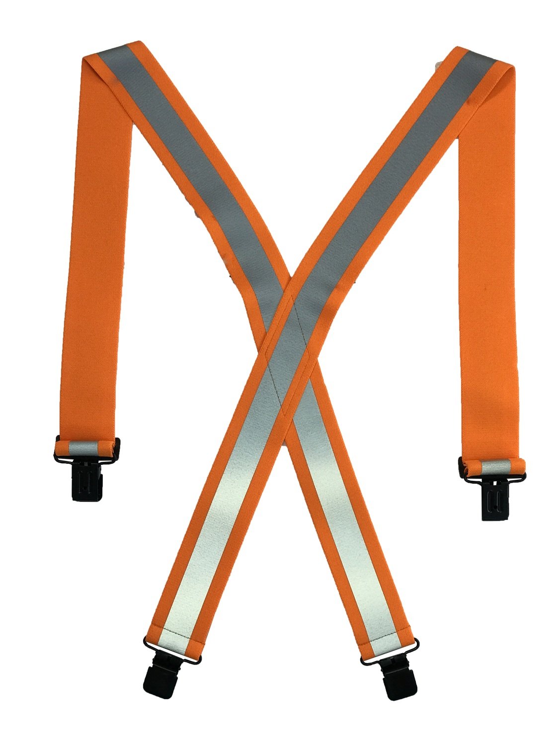Clip-On Reflective Safety Suspenders - Orange