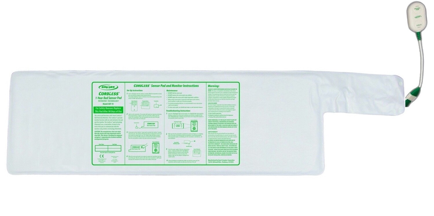 Cordless Bed Sensor Pad 10" x 30" (For 433 Monitors)