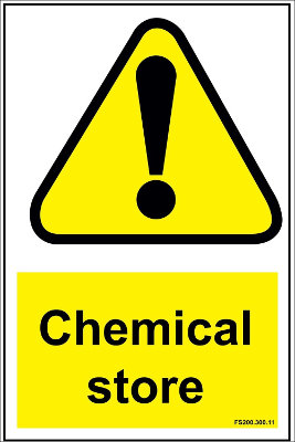 200 x 300mm Chemical store sign
