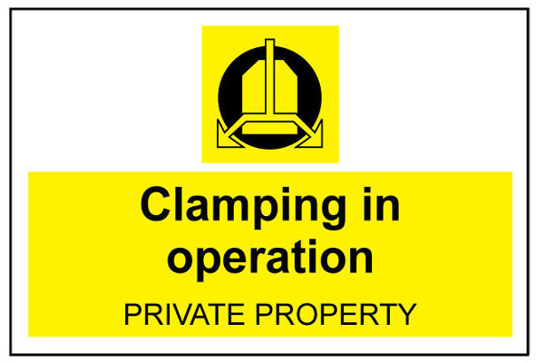 600 x 400 Clamping in operation sign