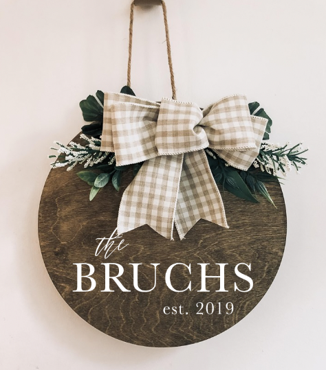 Round Wood Wreaths | Hello Sign | Welcome Sign | Personalized Sign ...