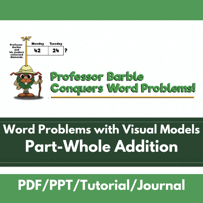 Word Problems with Visual Models: Part-Whole Addition | Problem Solving ...