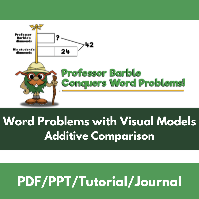 Word Problems with Visual Models: Additive Comparison | SIS For Teachers