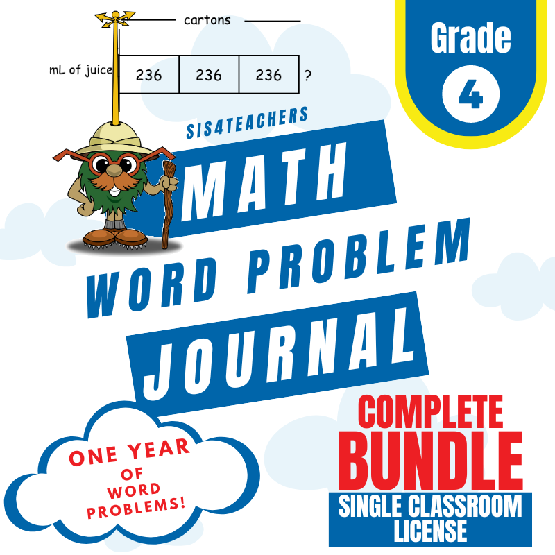 Math Word Problem Journal - 4th Grade | Introduction to Multiplication ...