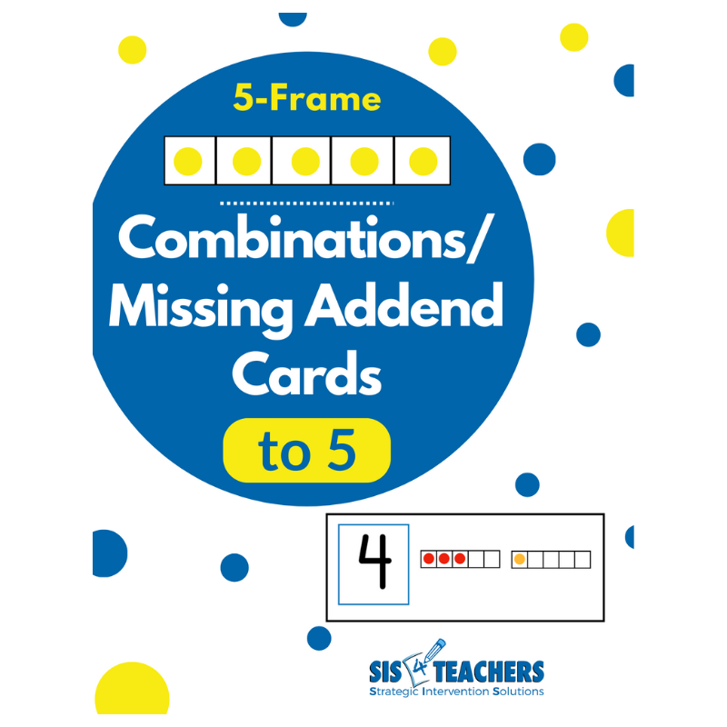 Combination/Missing Addend Cards: 5-Frame to 5 | Shop | SIS For Teachers